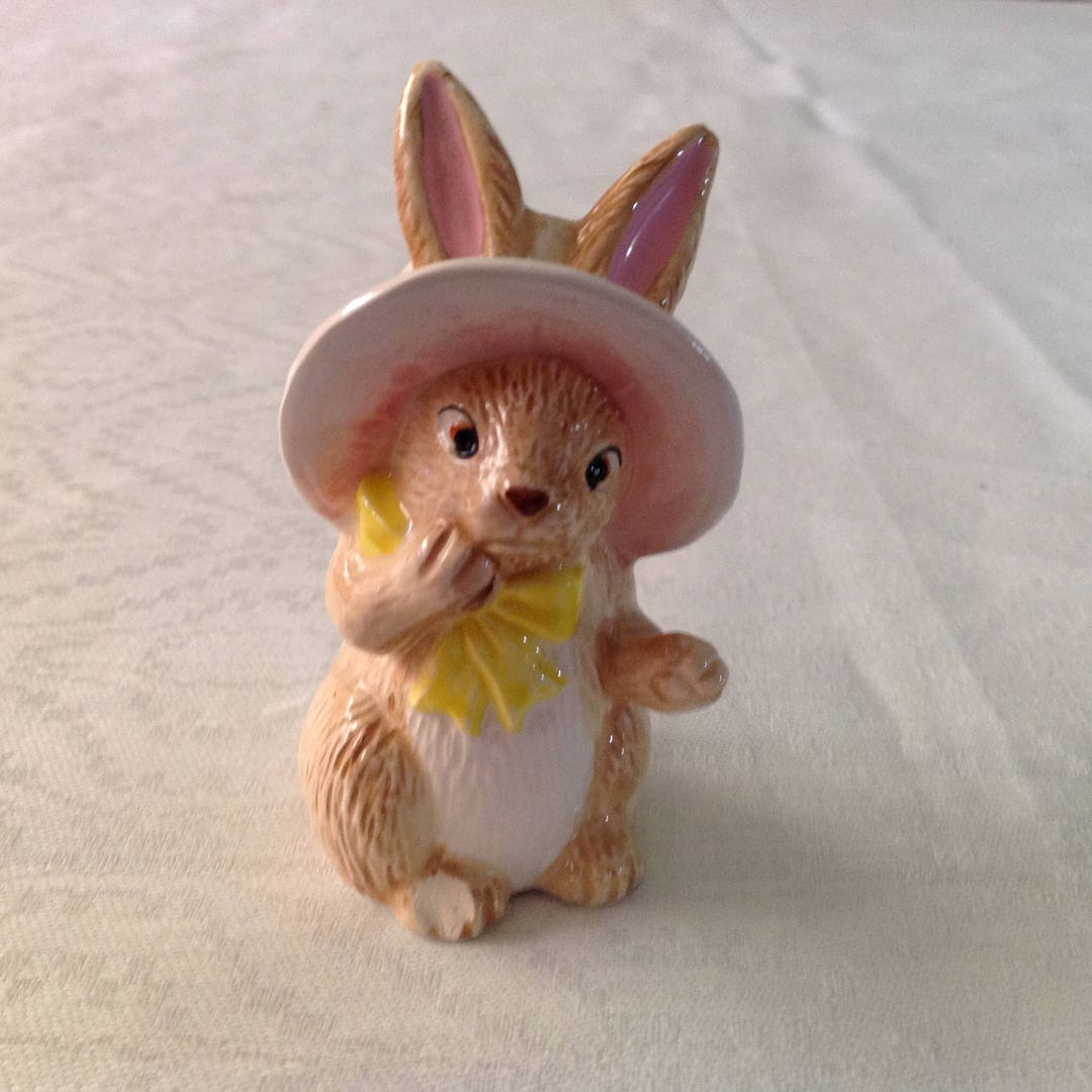 Vintage Lefton Miniature Ceramic Rabbit Collectible, Bunny Rabbit ...