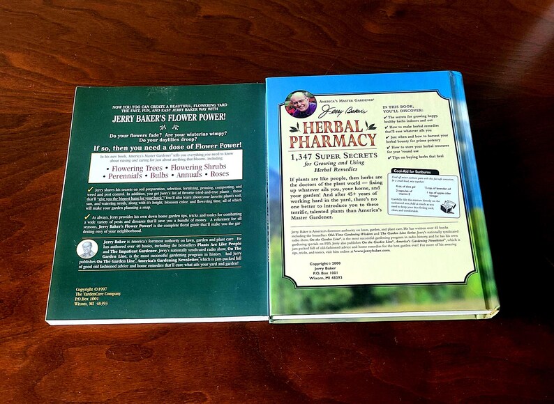 Jerry Baker Gardening Book Set, Flower Power and Herbal Pharmacy - Etsy