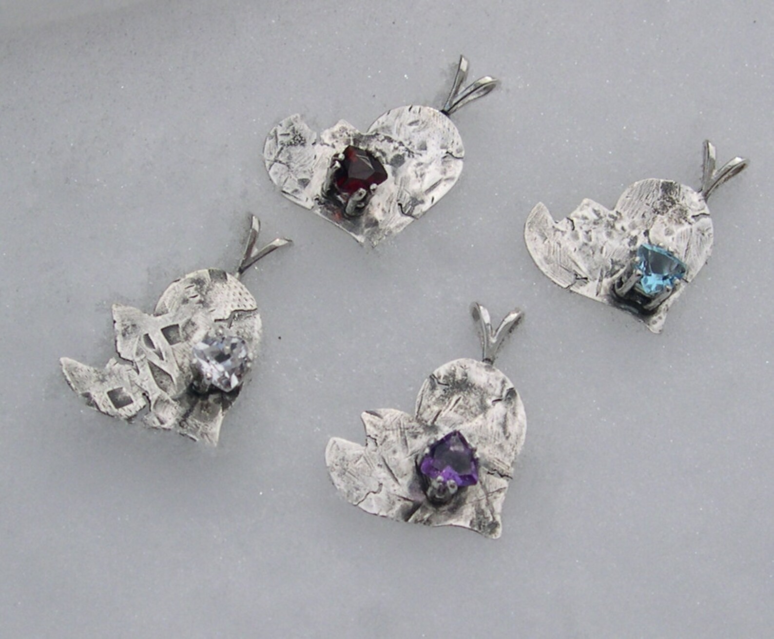 Peridot Trillion Broken Heart Adoption Pendant in .999 Fine - Etsy