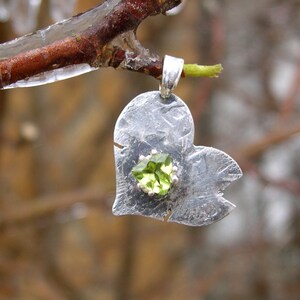 Peridot Trillion Broken Heart Adoption Pendant in .999 Fine Silver ...