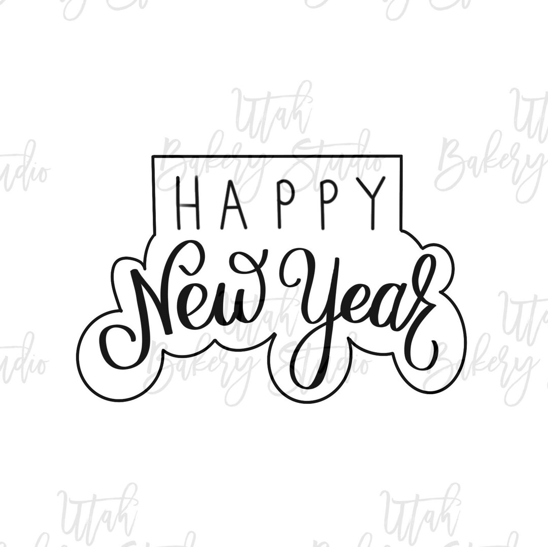 Happy New Years Hand Lettering Script Cookie Cutter - Etsy