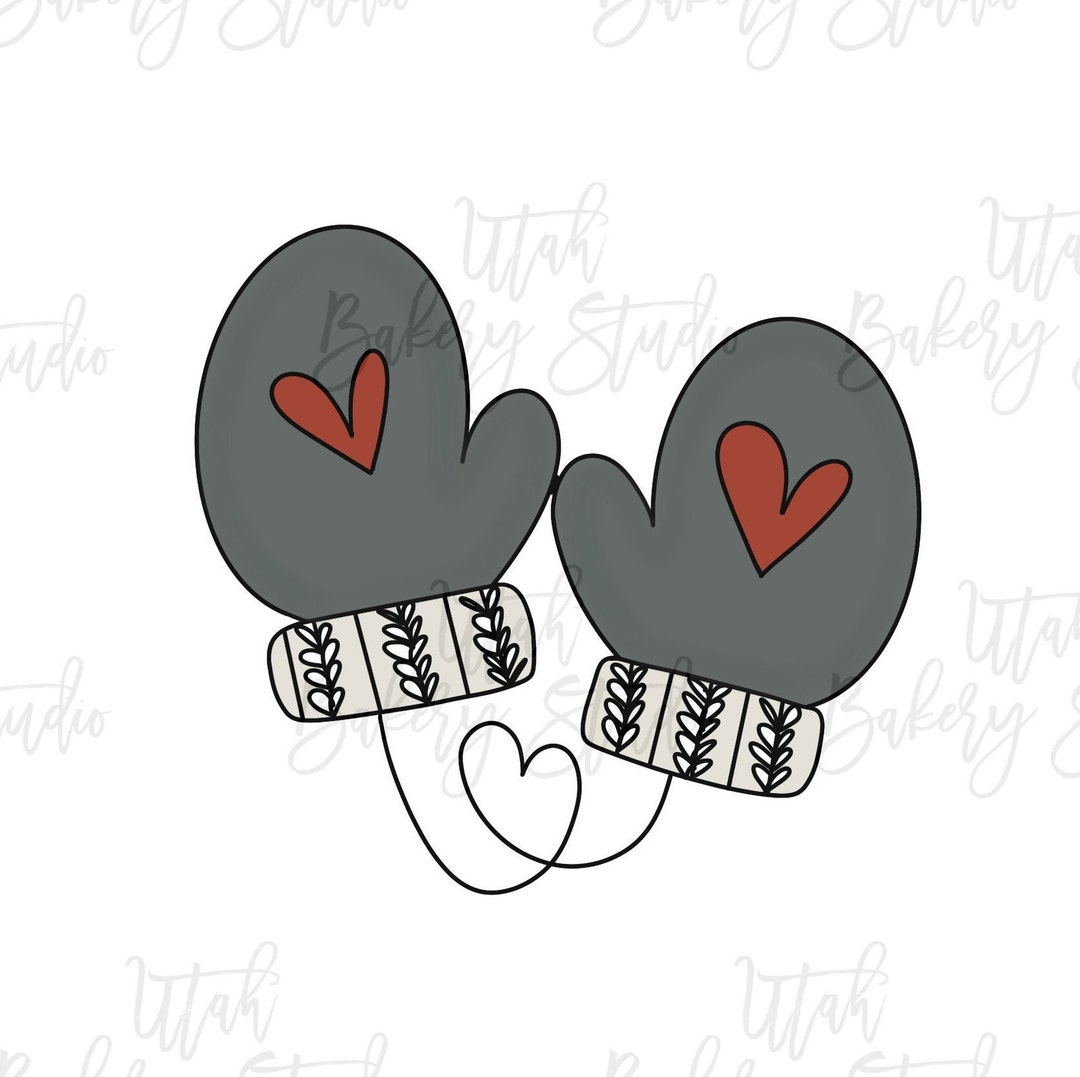 Mittens That Are Connected With a Heart Cookie Cutter - Etsy