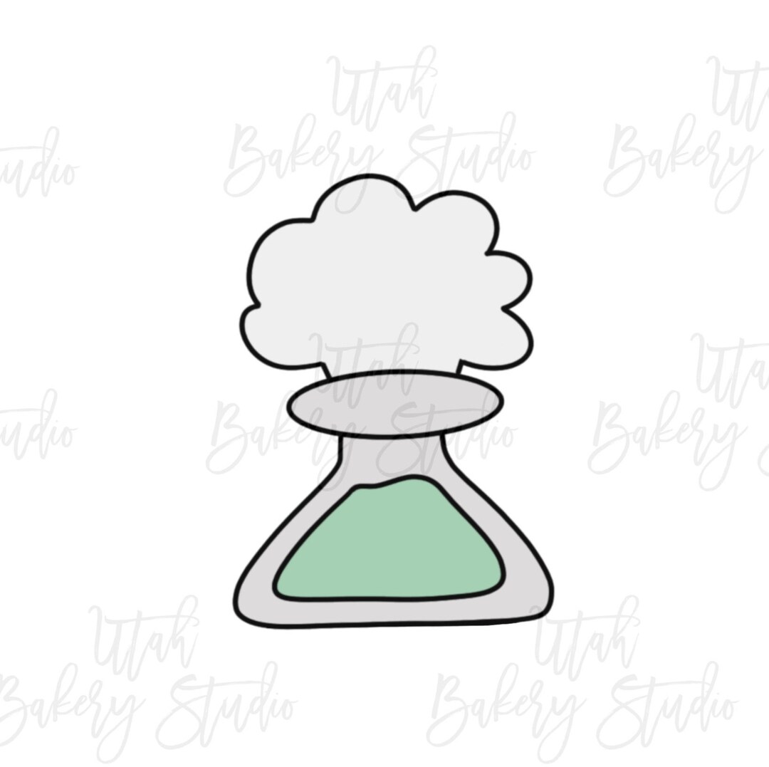 Triangular Chemistry Beaker With Poof Cookie Cutter - Etsy