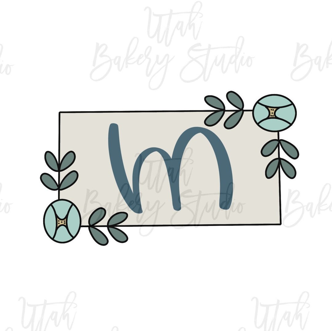 Long Slim Modern Floral Rectangle Name Plaque Cookie Cutter - Etsy