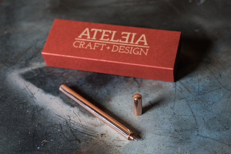 ATELEIA Solid Copper Pen (accepts Rollerball, Gel, Ballpoint and ...