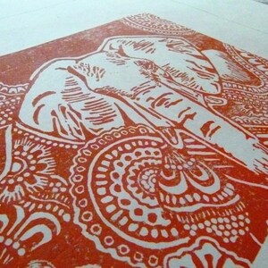 Elephant Print (lino Cut) - Etsy