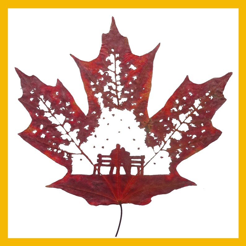 Maple Leaf Art Coaster - Etsy