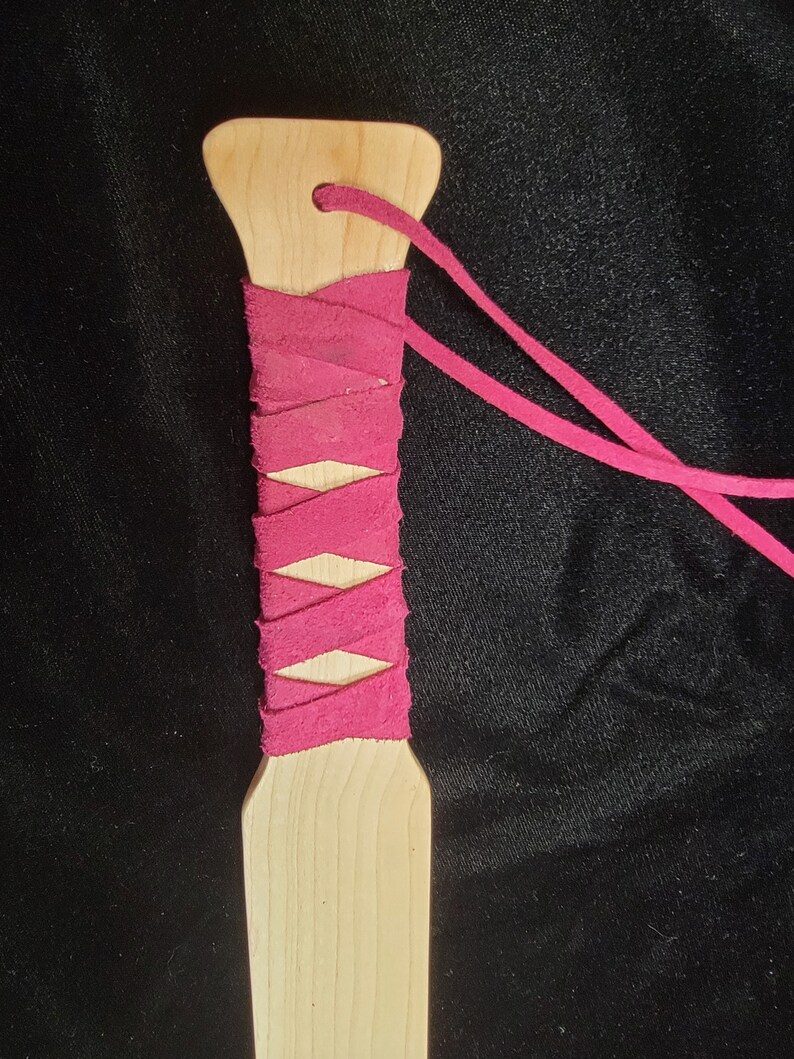 Maple Hardwood ruler Style Paddle With Leather Wrapped Handle - Etsy