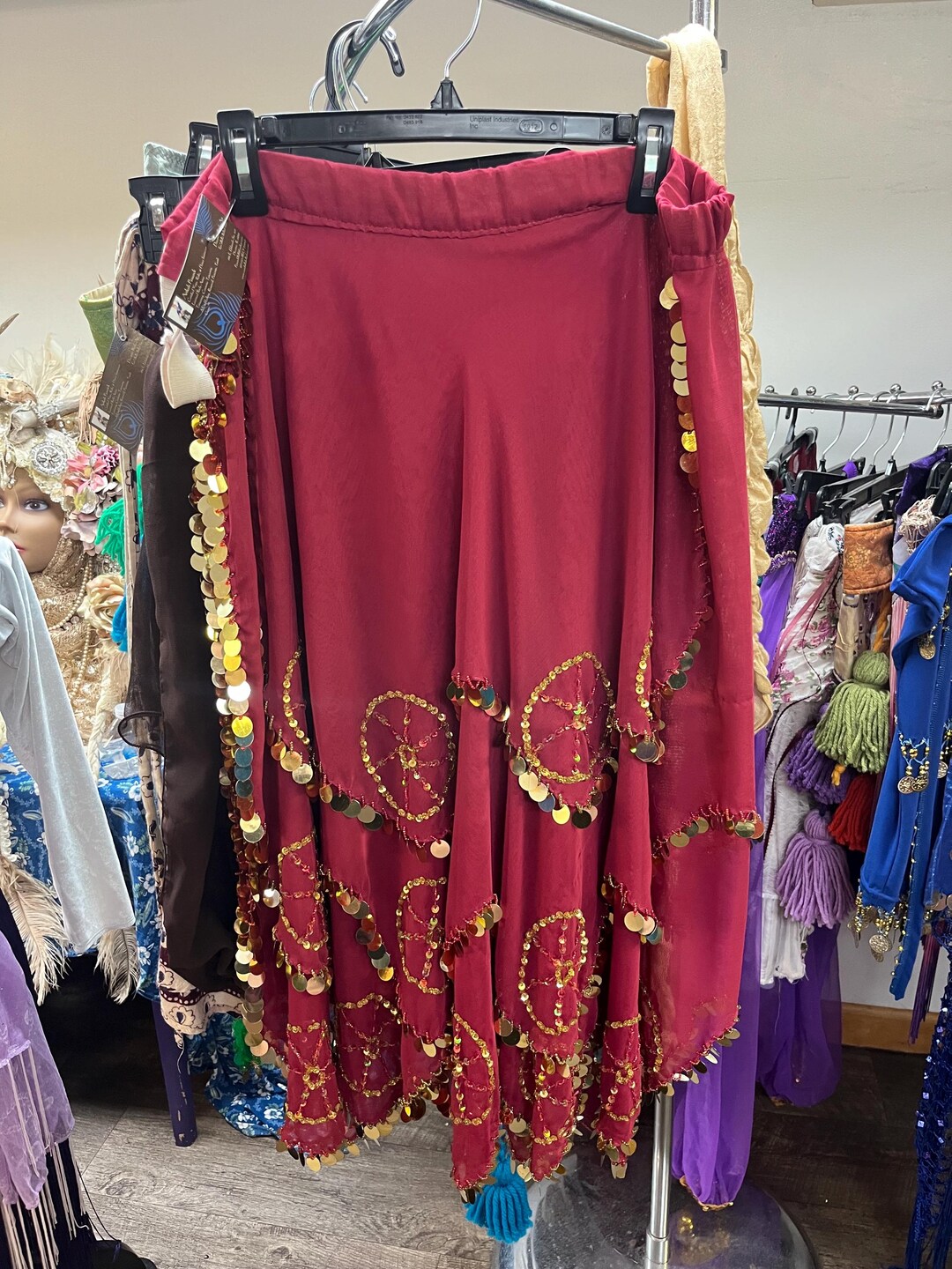 Maroon and Gold Coin Skirt - Etsy