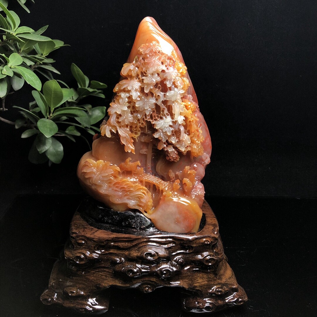 E4060 Exquisite Chinese Shoushan Stone Furong Stone Carved - Etsy