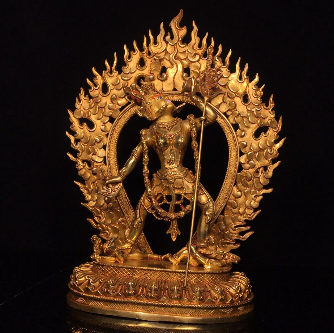 E7352 Vintage Chinese Gilt Gold Bronze DAKINI Statue - Etsy