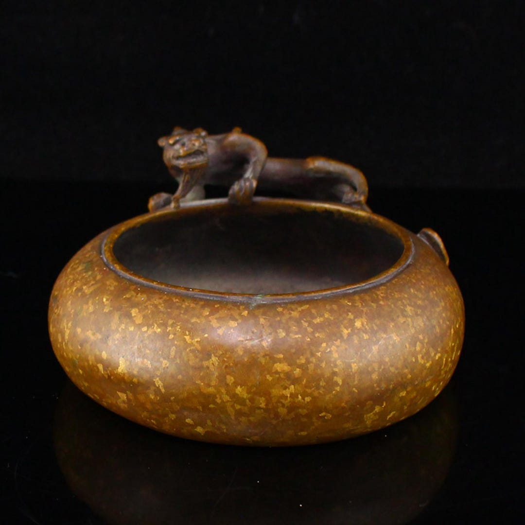 N5287 Vintage Chinese Spot Copper Chi Dragon Brush Washer - Etsy