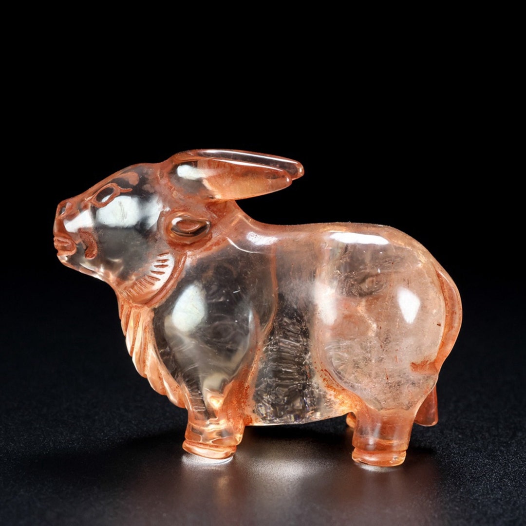 E7491 Old Chinese Crystal Carved Ox Statue - Etsy