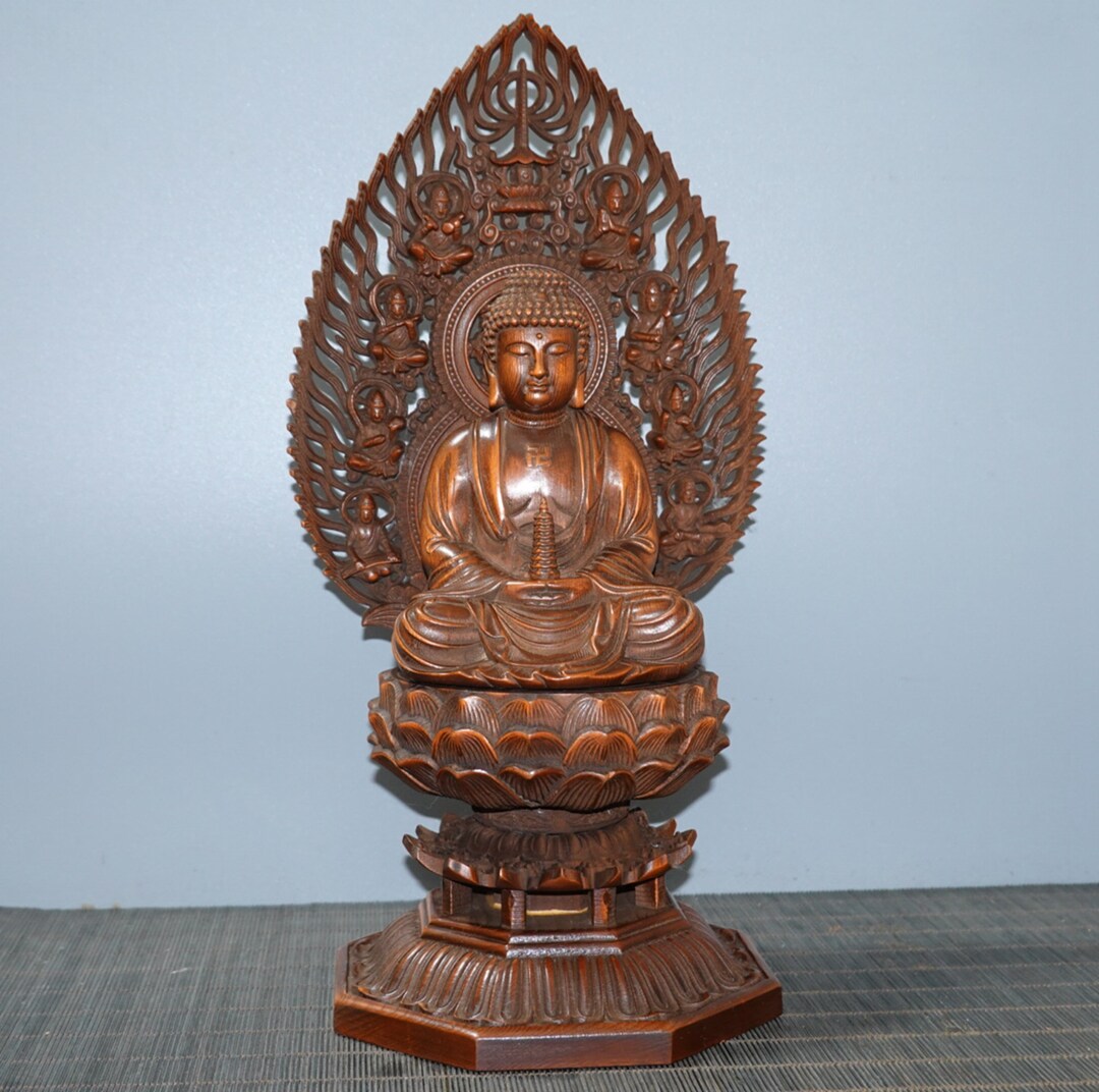N0038 Chinese Boxwood Wood Buddha Statue - Etsy
