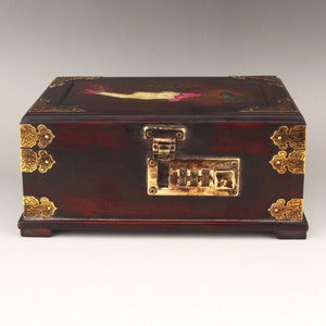 F0203 Vintage Chinese Zitan Wood Jewelry Box - Etsy