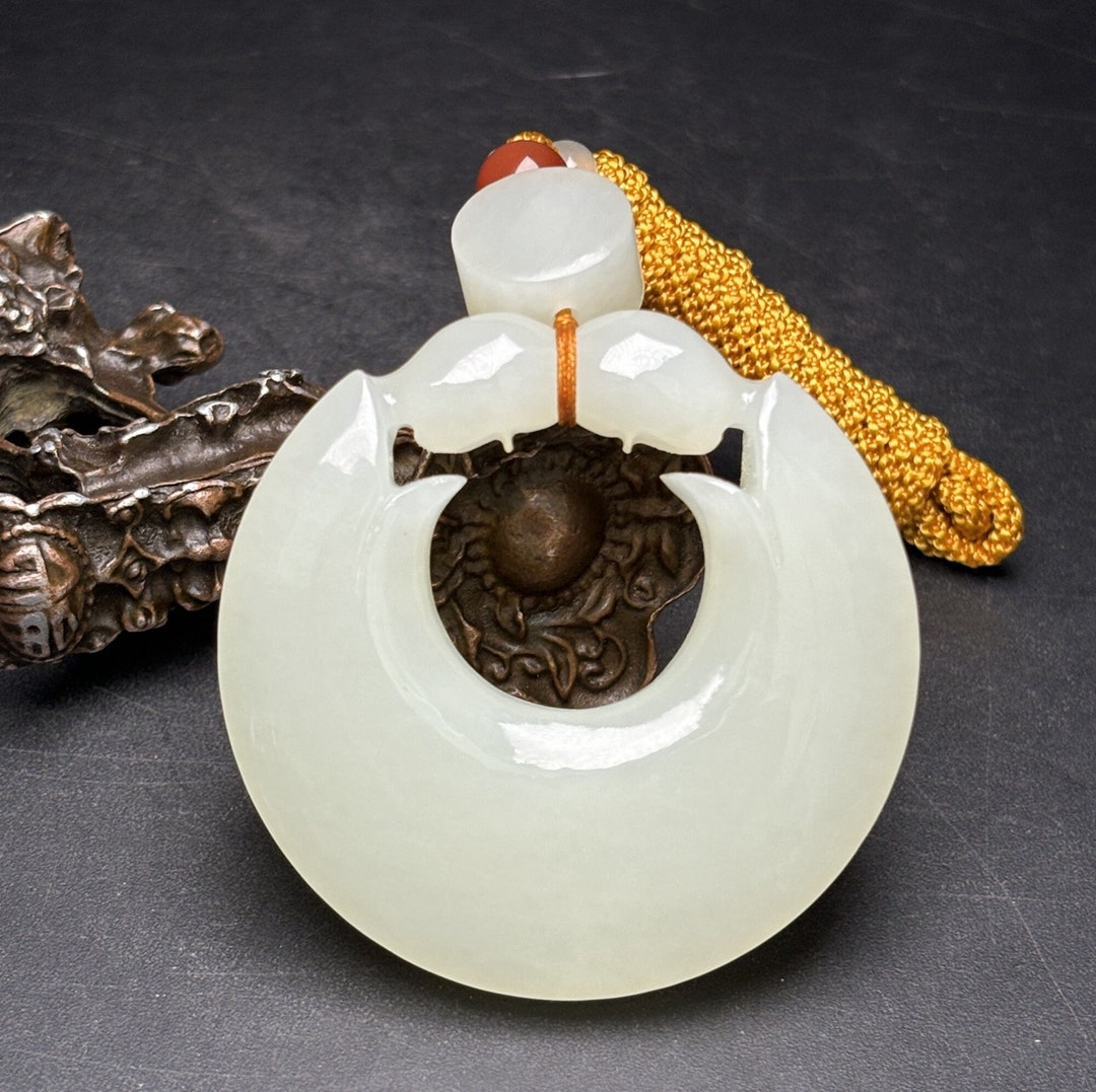 E8399 Chinese Natural White Hetian Jade Pendant - Etsy