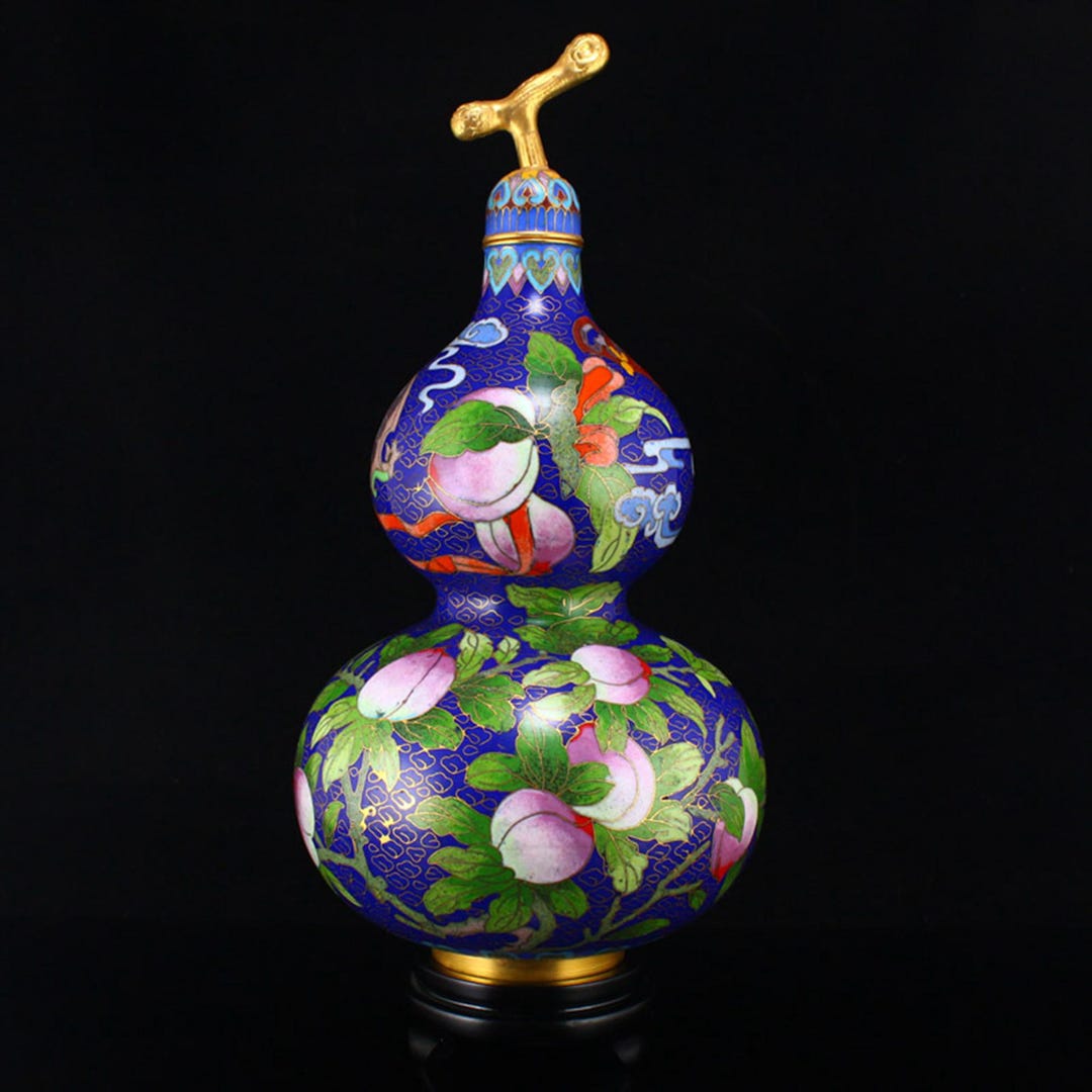 N5365 Superb Chinese Gilt Gold Bronze Cloisonne Gourd Shape Vase - Etsy