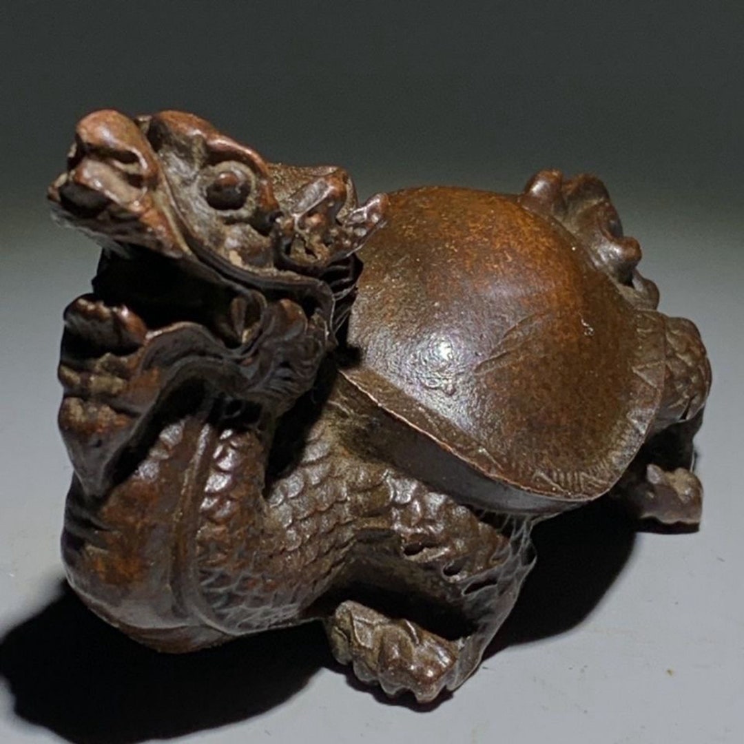 N2231 Vintage Chinese Copper Dragon Turtle Statue - Etsy