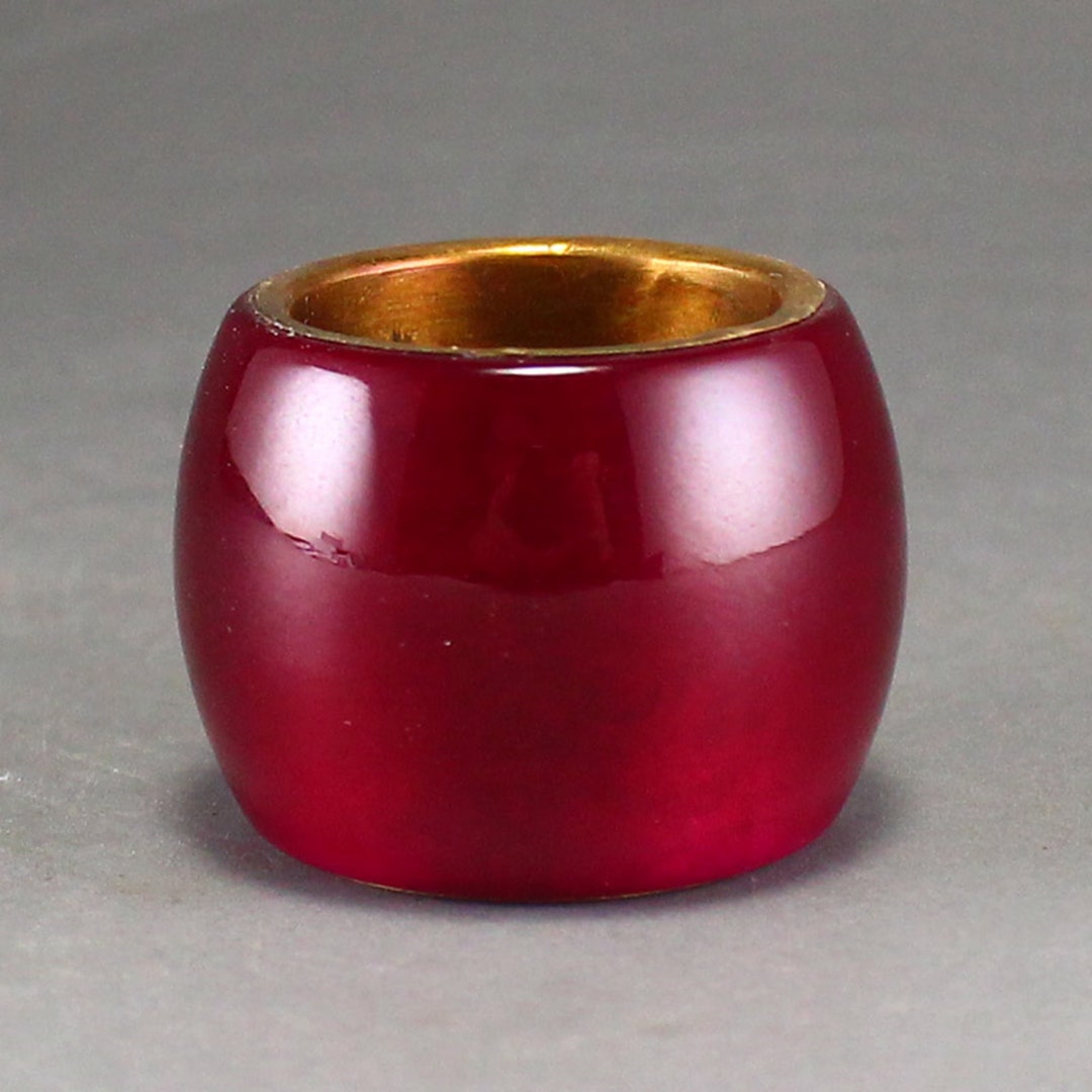 F0245 Vintage Gilt Gold Ruby Thumb Ring - Etsy