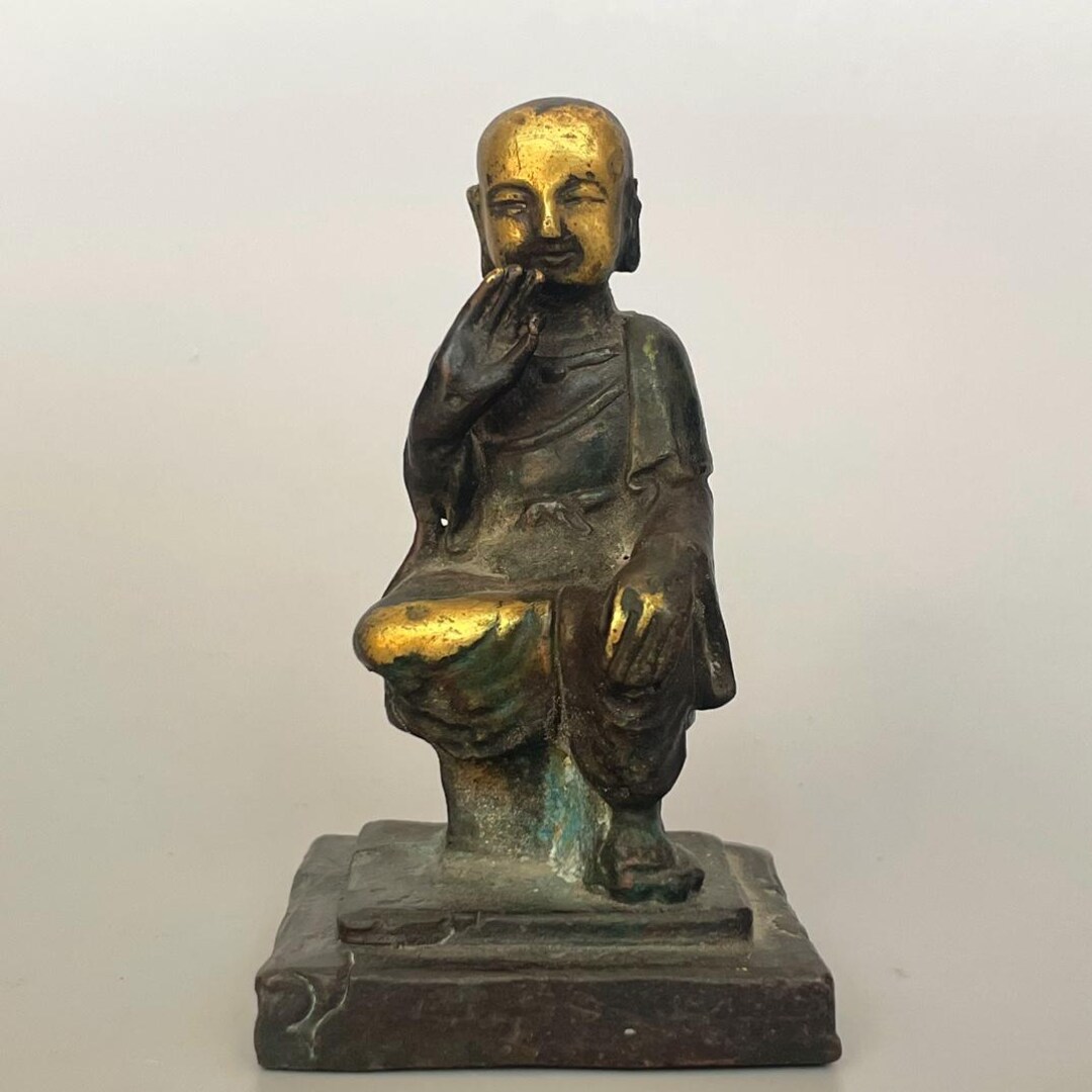 N6972 Vintage Chinese Gilt Gold Bronze Buddha Statue - Etsy