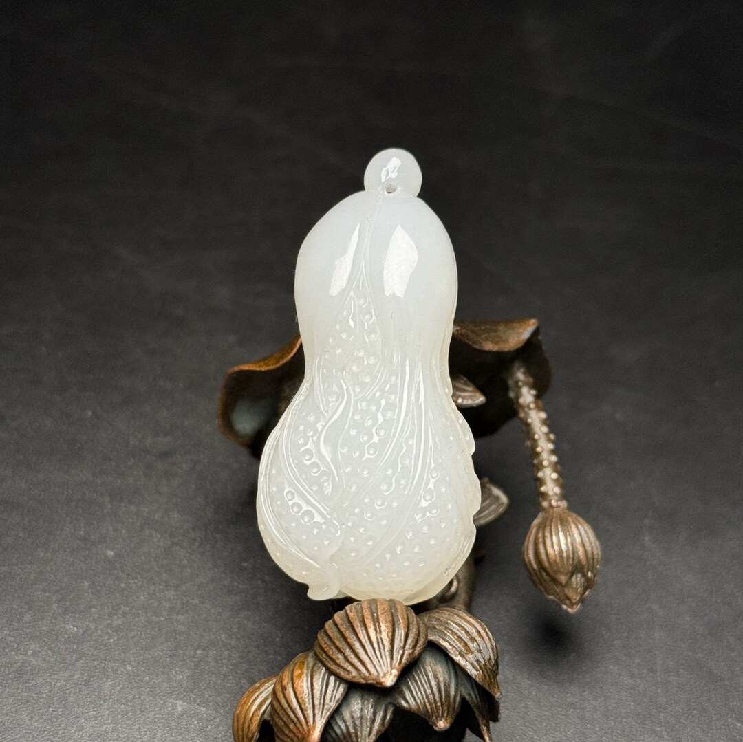 N2710 Chinese Natural White Hetian Jade Cabbage Pendant - Etsy