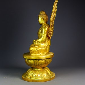 N3144 Old Chinese Gilt Gold Bronze Buddha Statue - Etsy