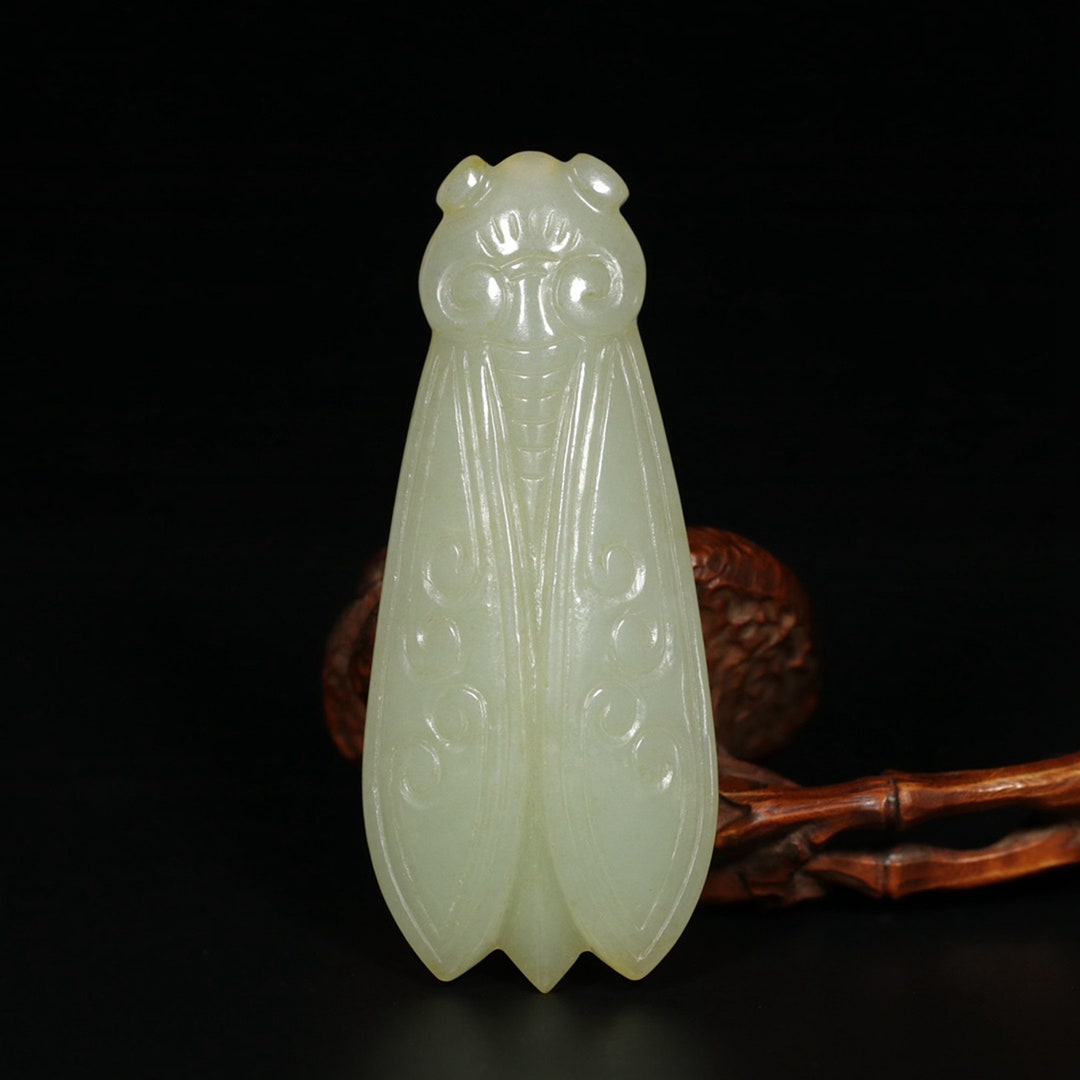 E2956 Vintage Chinese Hetian Jade Cicada Pendant - Etsy Hong Kong