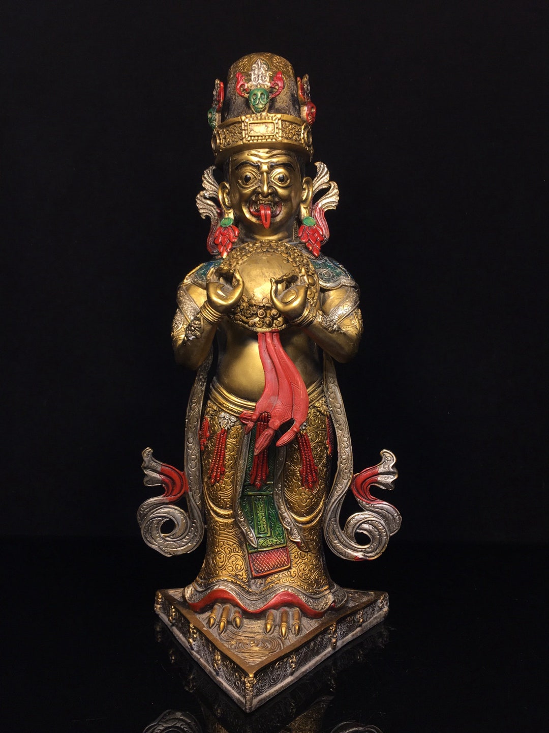 E5897 Tibetan Buddhism Gilt Gold Coloured Female God of Wealth - Etsy