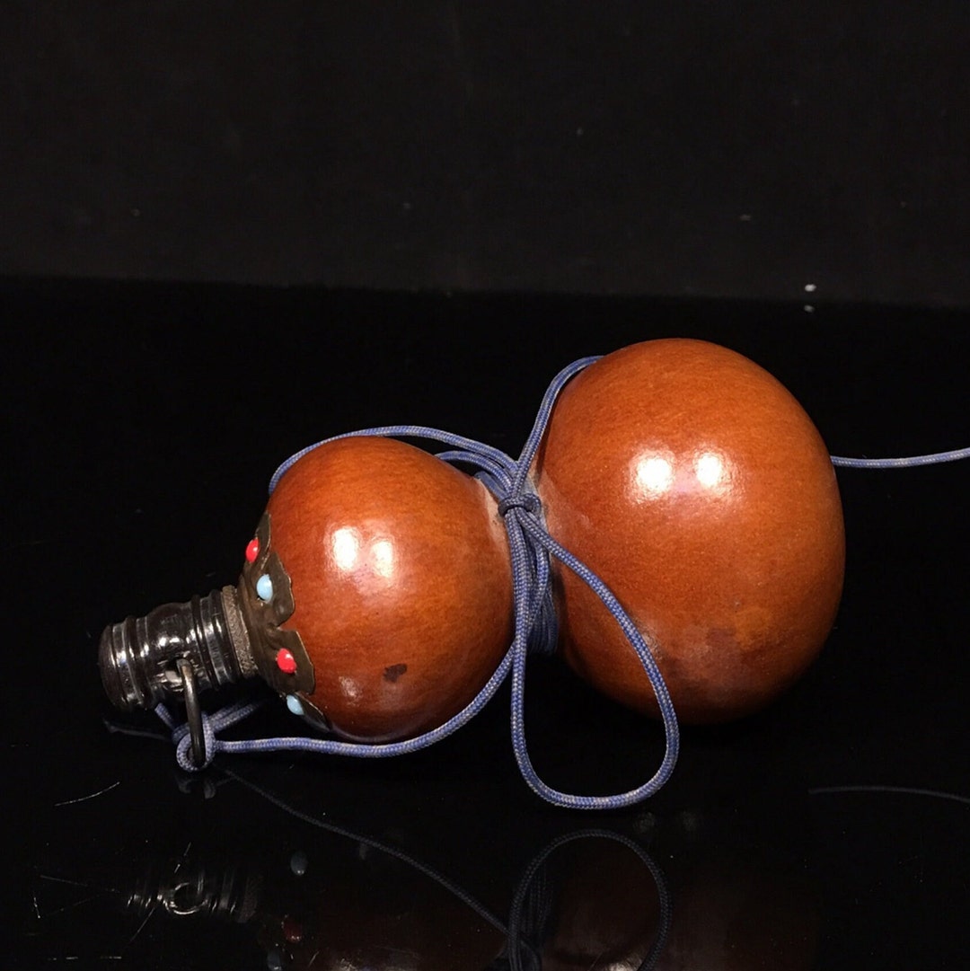 E6883 Chinese Natural Gourd Inlay Brass Snuff Bottle - Etsy