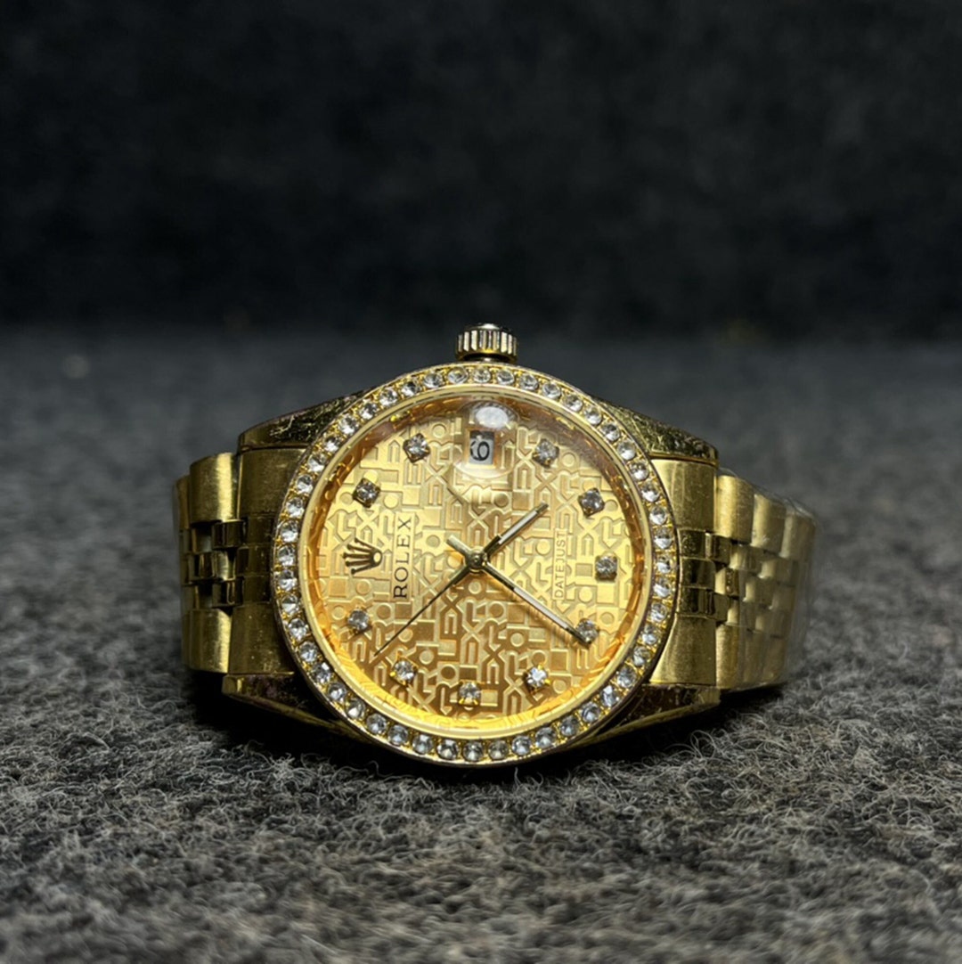 N0336 Exquisite Gilt Gold Inlay Gem Watch - Etsy