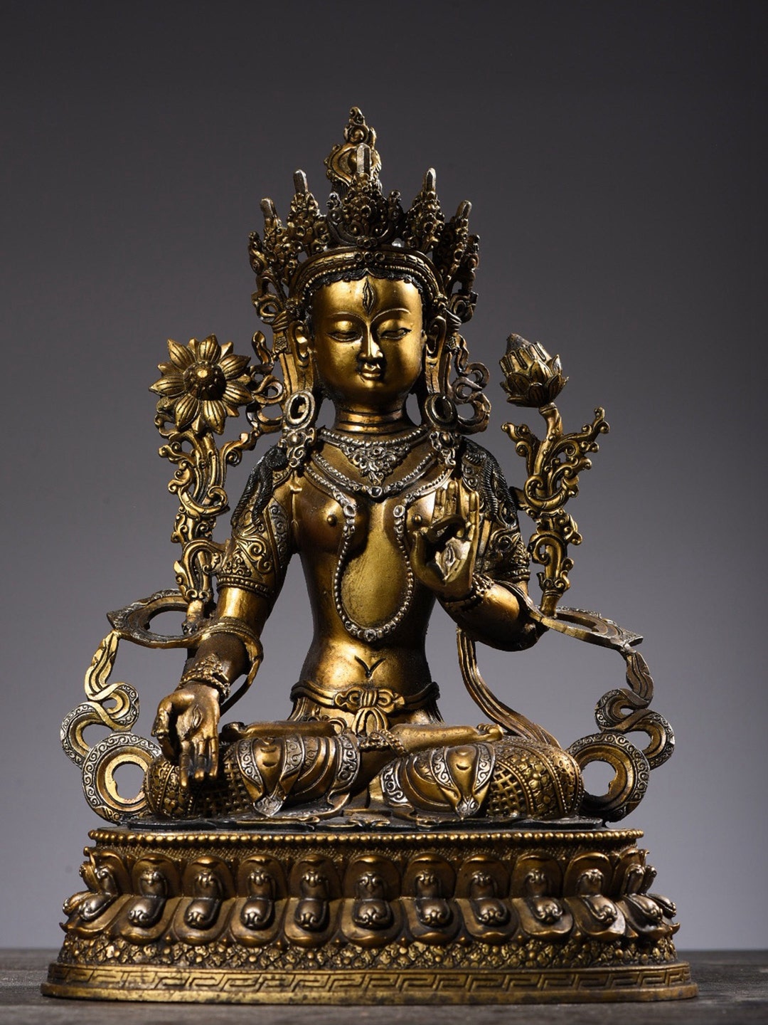 N1972 Vintage Chinese Gilt Gold Bronze Tara Statue - Etsy