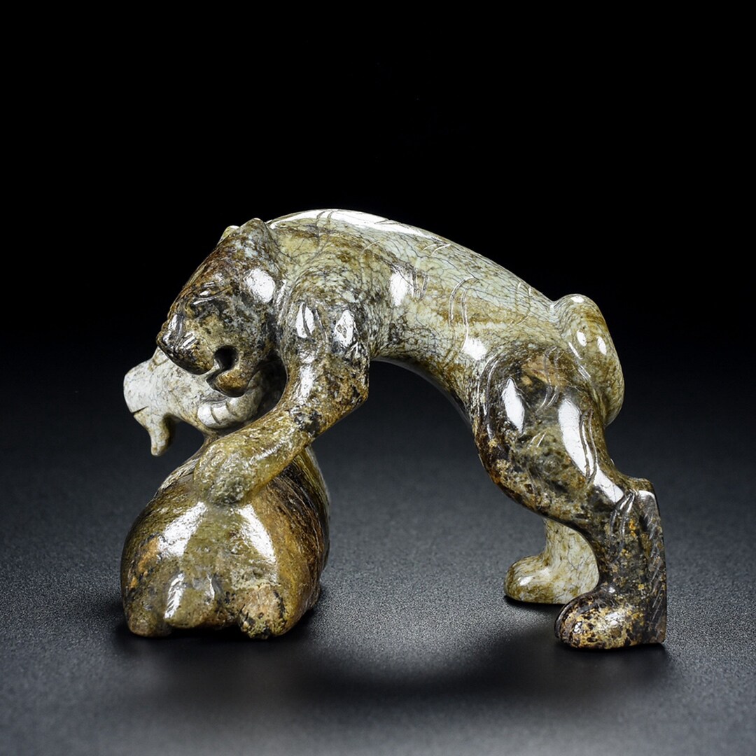 E1792 Vintage Chinese Hetian Jade Tiger & Sheep Statue - Etsy