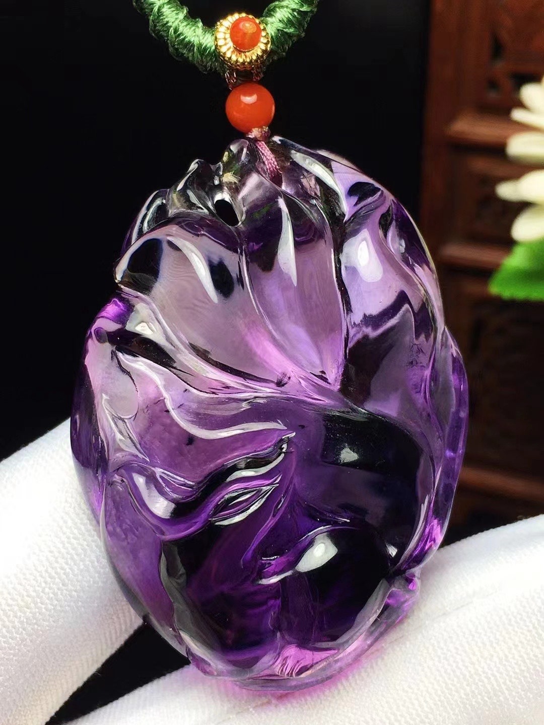 N0111 Beautiful Amethyst Craved Nine-tailed Fox Pendant - Etsy