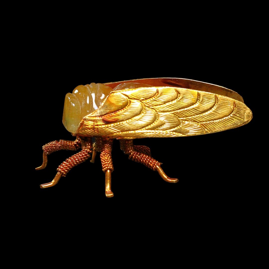 E6870 Beautiful Chinese Yellow Jade Inlay Gilt Gold Bronze - Etsy