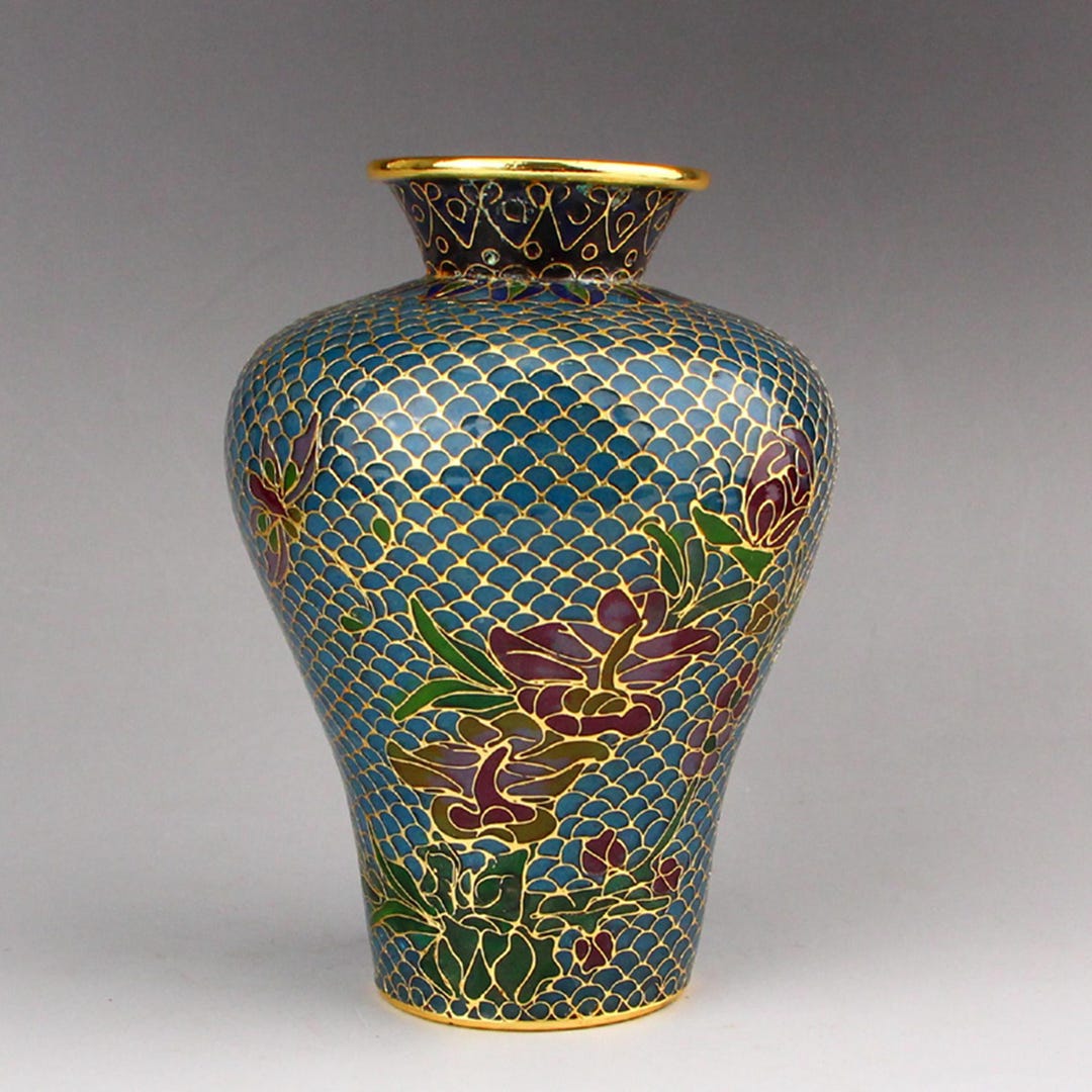N5204 Chinese Bodiless Cloisonne Flower Design Vase - Etsy