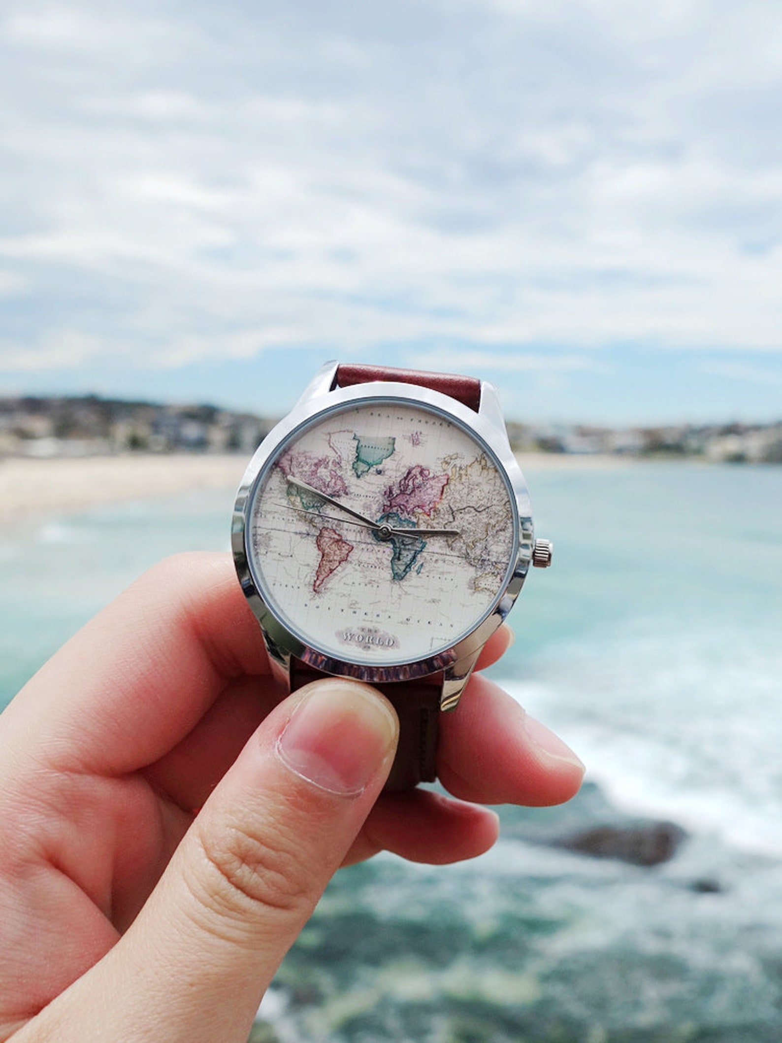 Antique Map Watchvintage Style Leather Watchwomen Watches - Etsy