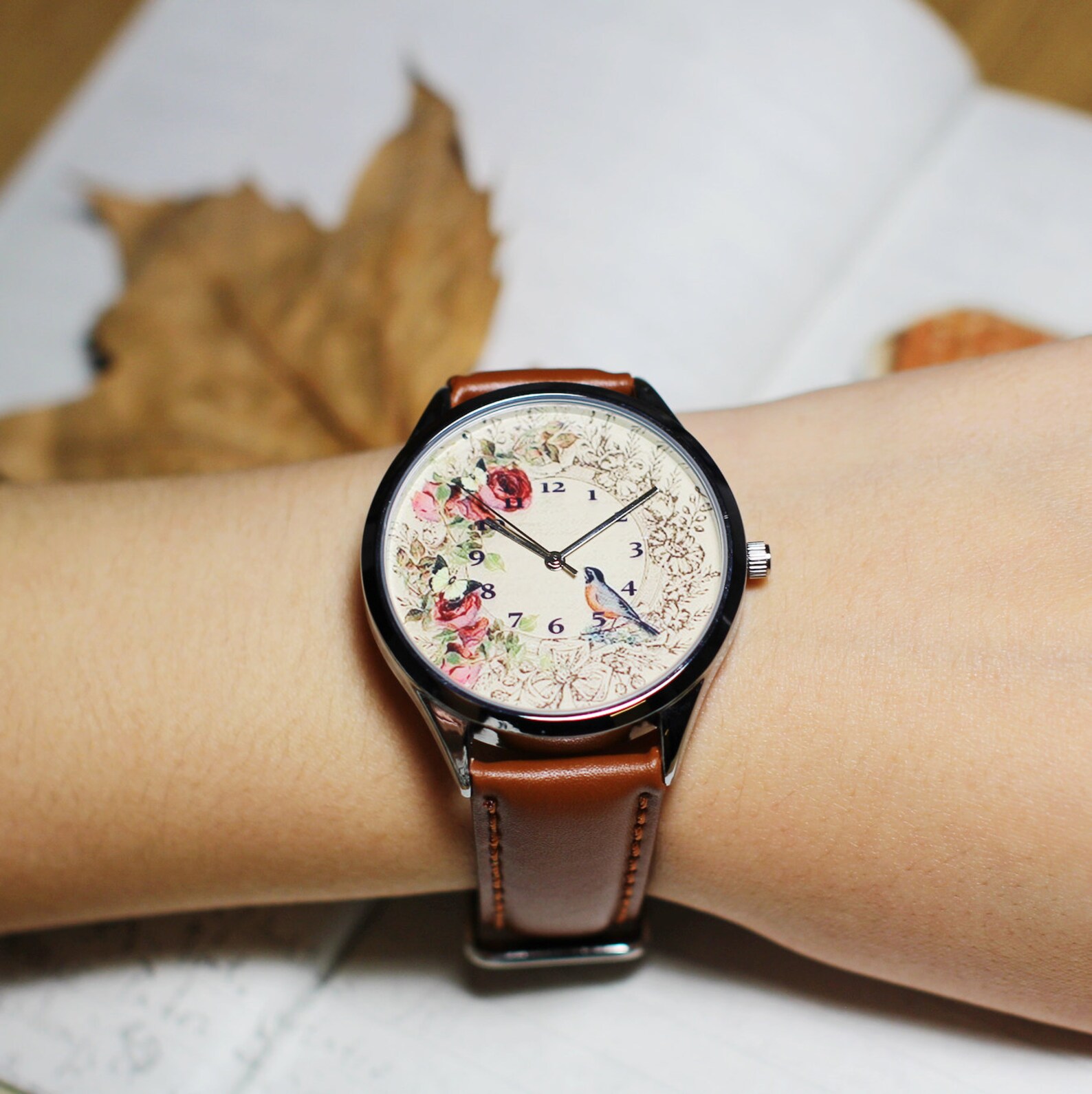 Birds and Floralvintage Bird Watch Wrist Watch Women Watch - Etsy