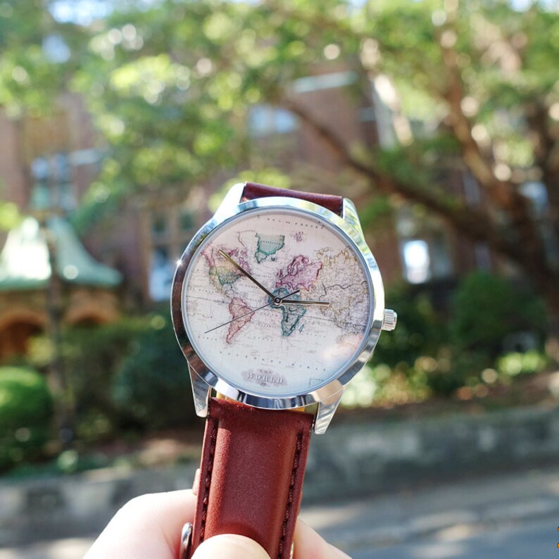 Antique Map Watchvintage Style Leather Watchwomen Watches | Etsy