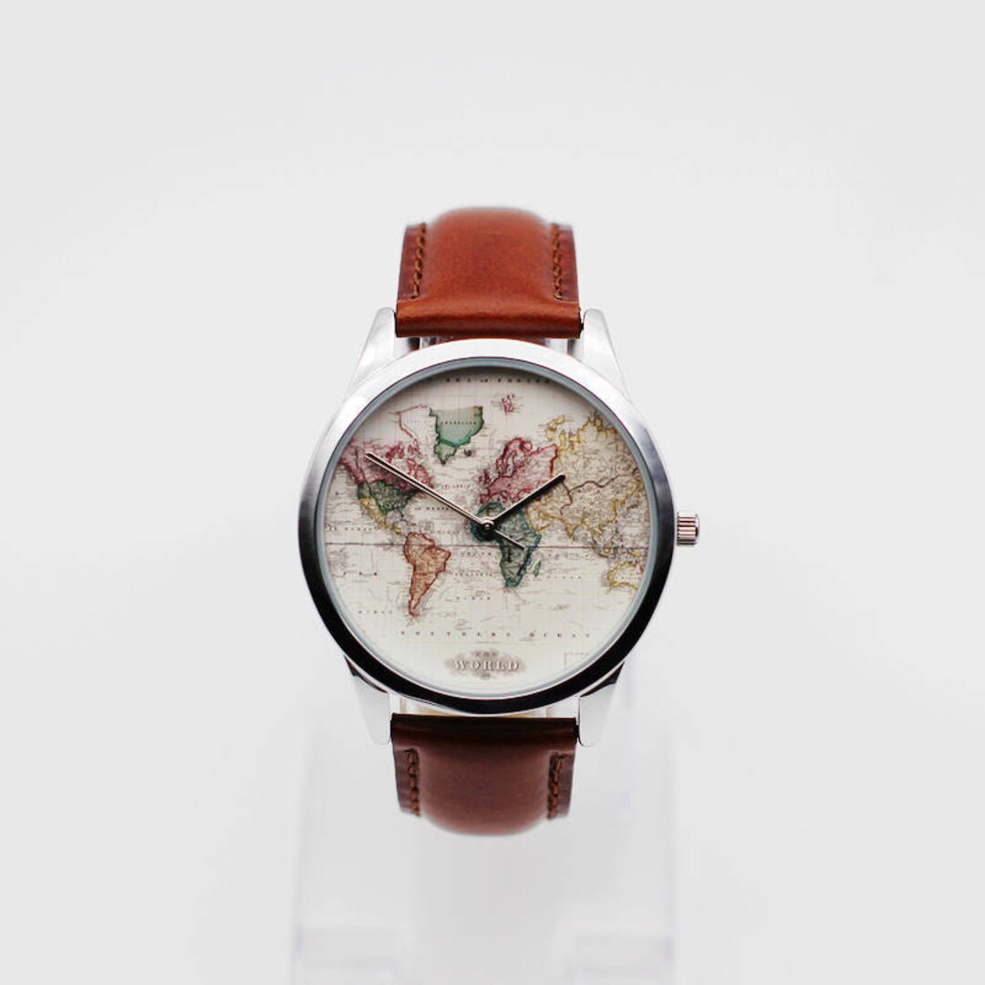 Antique Map Watchvintage Style Leather Watchwomen Watches - Etsy