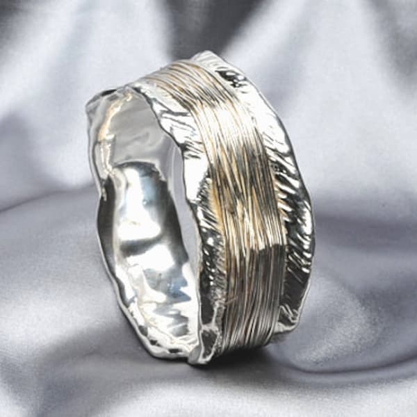 Wide Silver Bangle - Etsy