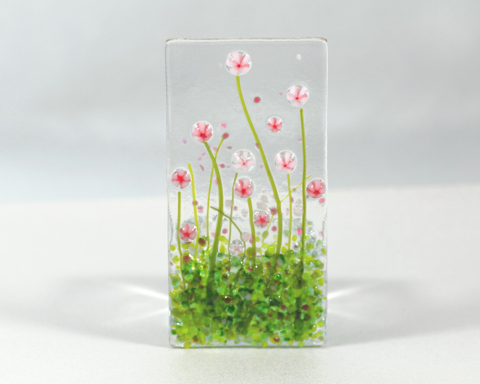 Tea Light-candle Display-shades of Pink-glass Plaque-fused | Etsy