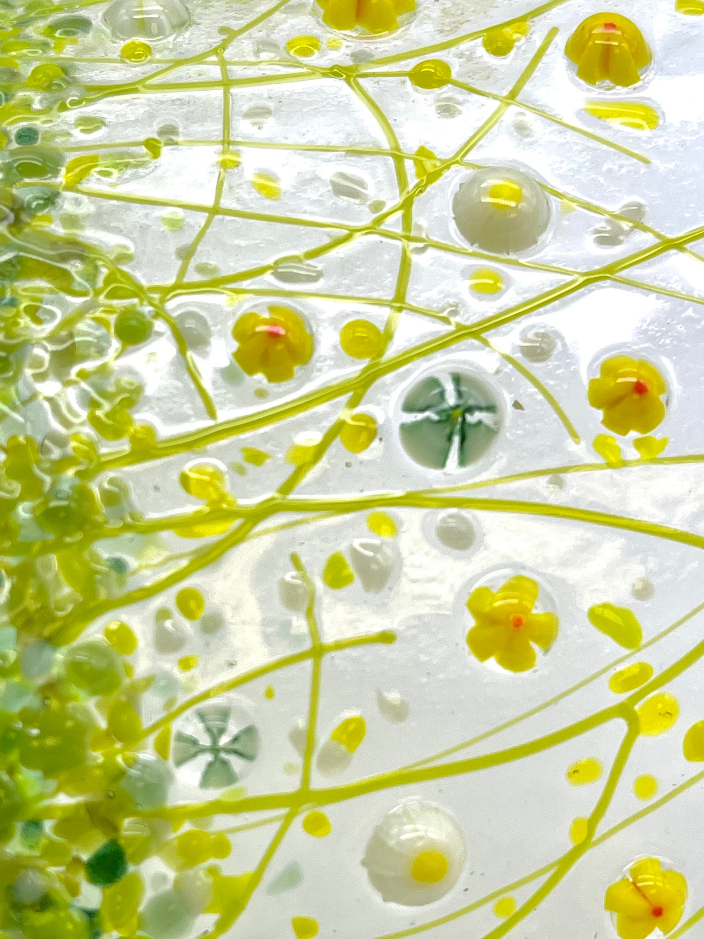 Glass Screen-fused Glass Flower Meadow Picture-yellow and - Etsy
