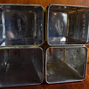 Vintage Set of 4 Garner Ware Tin Flour, Sugar, Tea, & Coffee Containers ...