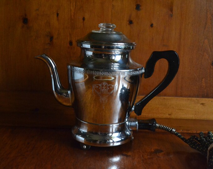 Vintage Art Deco Style Electric Percolator Coffee Maker Working in ...
