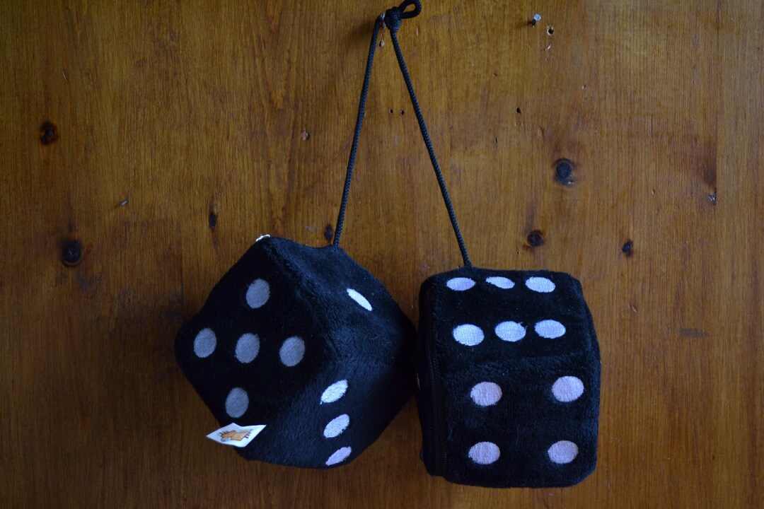 The "fuzzy Dice Game" Fuzzy Dice With Cord for Hanging Black - Etsy
