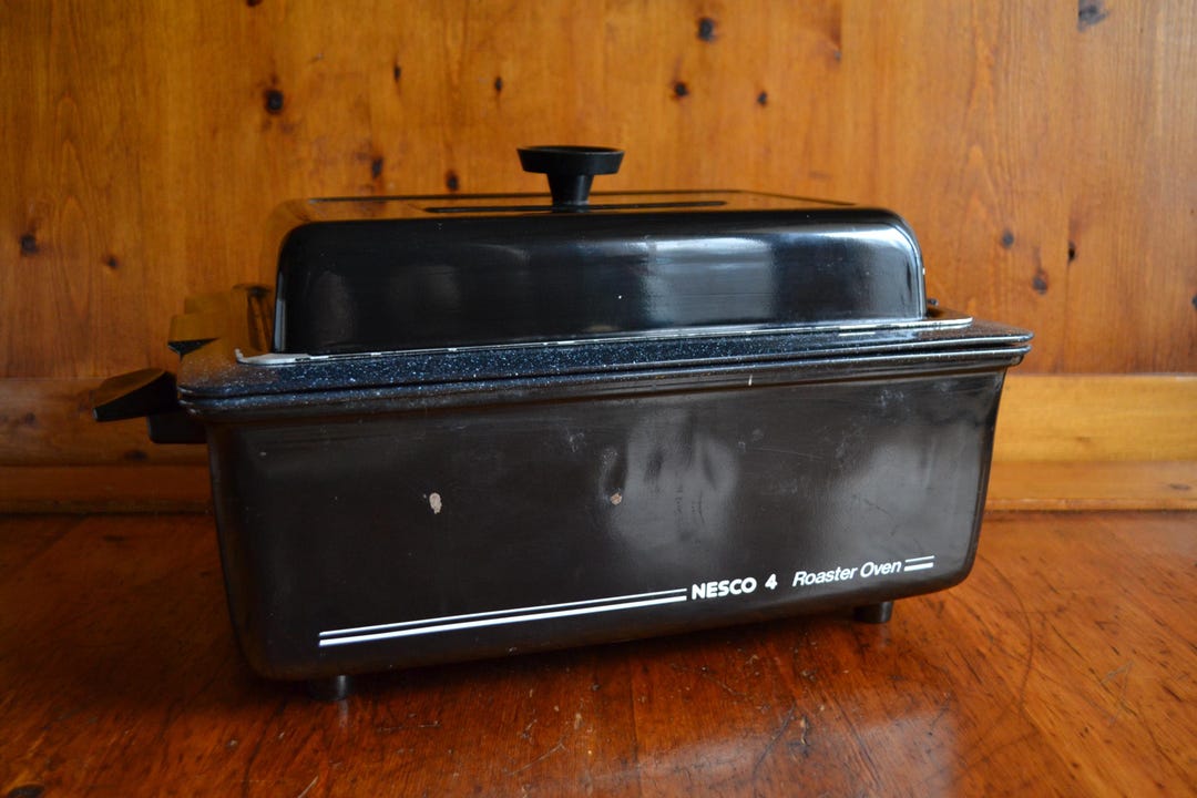 Vintage Nesco 4 Qt Roaster Oven Black With Control Cord Some Cosmetic ...