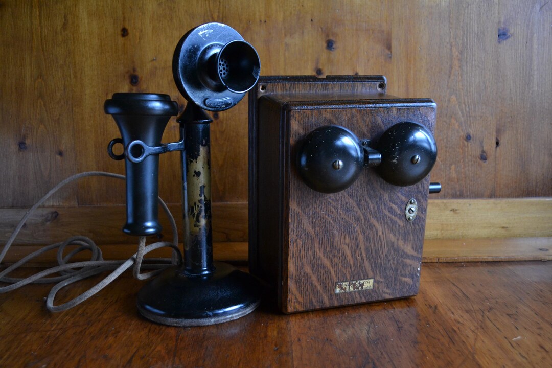 Antique Candlestick Telephone by Western Electric With Ringer Box ...