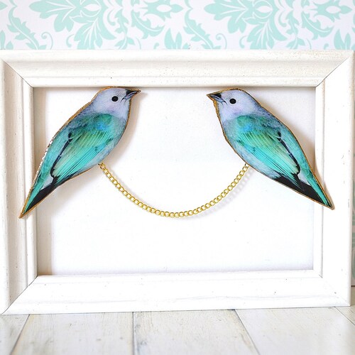 Bird Lover Gift Bird Jewelry Collar Chain Sweater Clip - Etsy