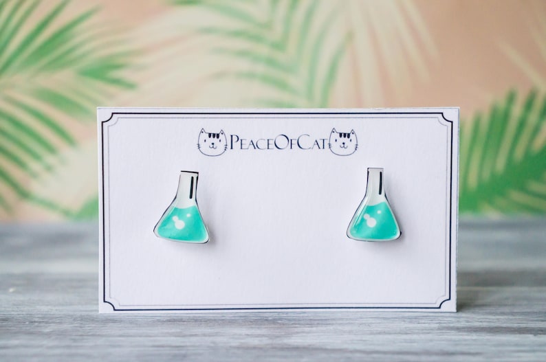 Science jewelry chemistry earrings science gift | Etsy