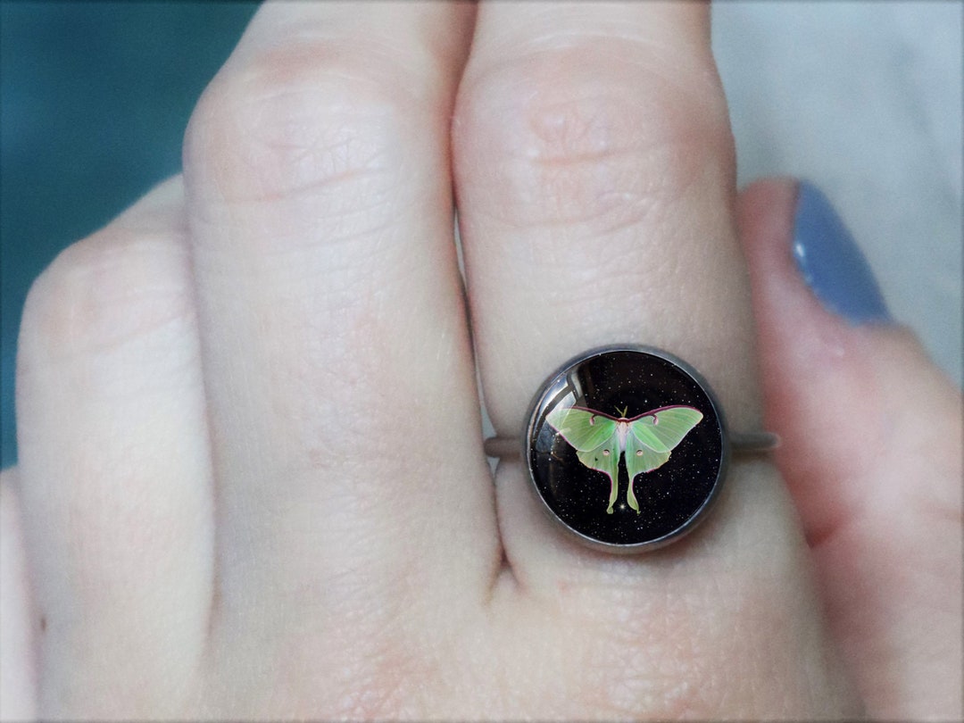 Luna Moth Ring , Luna Moth Jewelry , Moth Jewelry , Butterfly Ring ...